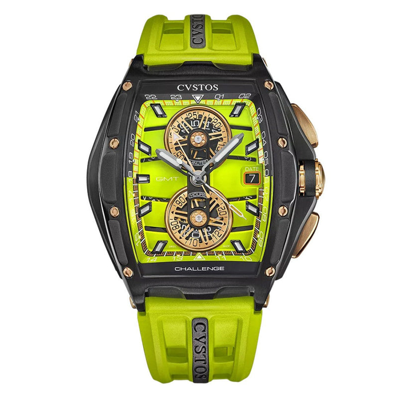 Cvstos Challenge Chrono GMT Black Steel / Pistachio Limited Editon B01 ...