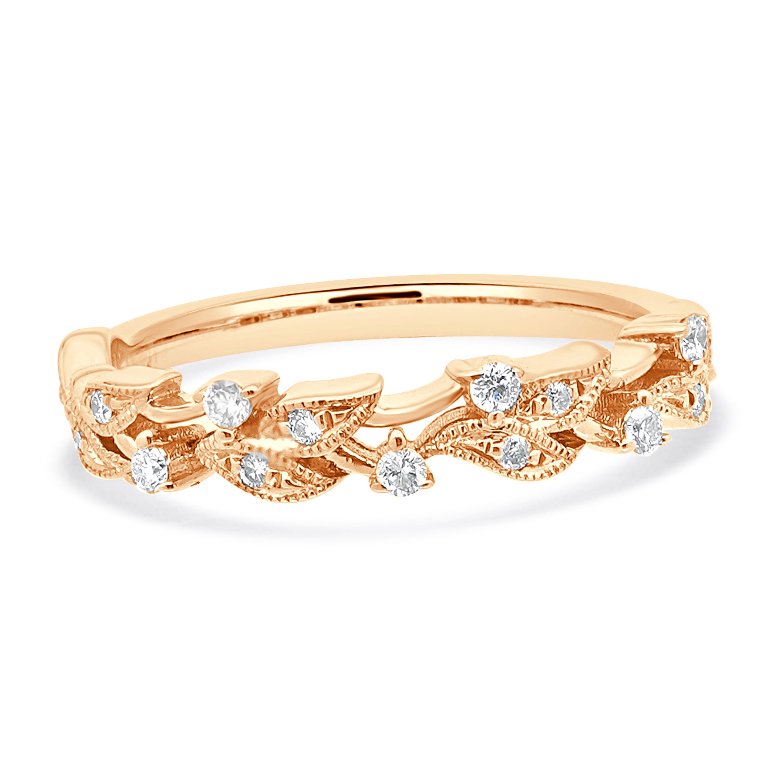 14 Karat Rose Gold Orchard Diamond Band – The Estate Watch And Jewelry ...