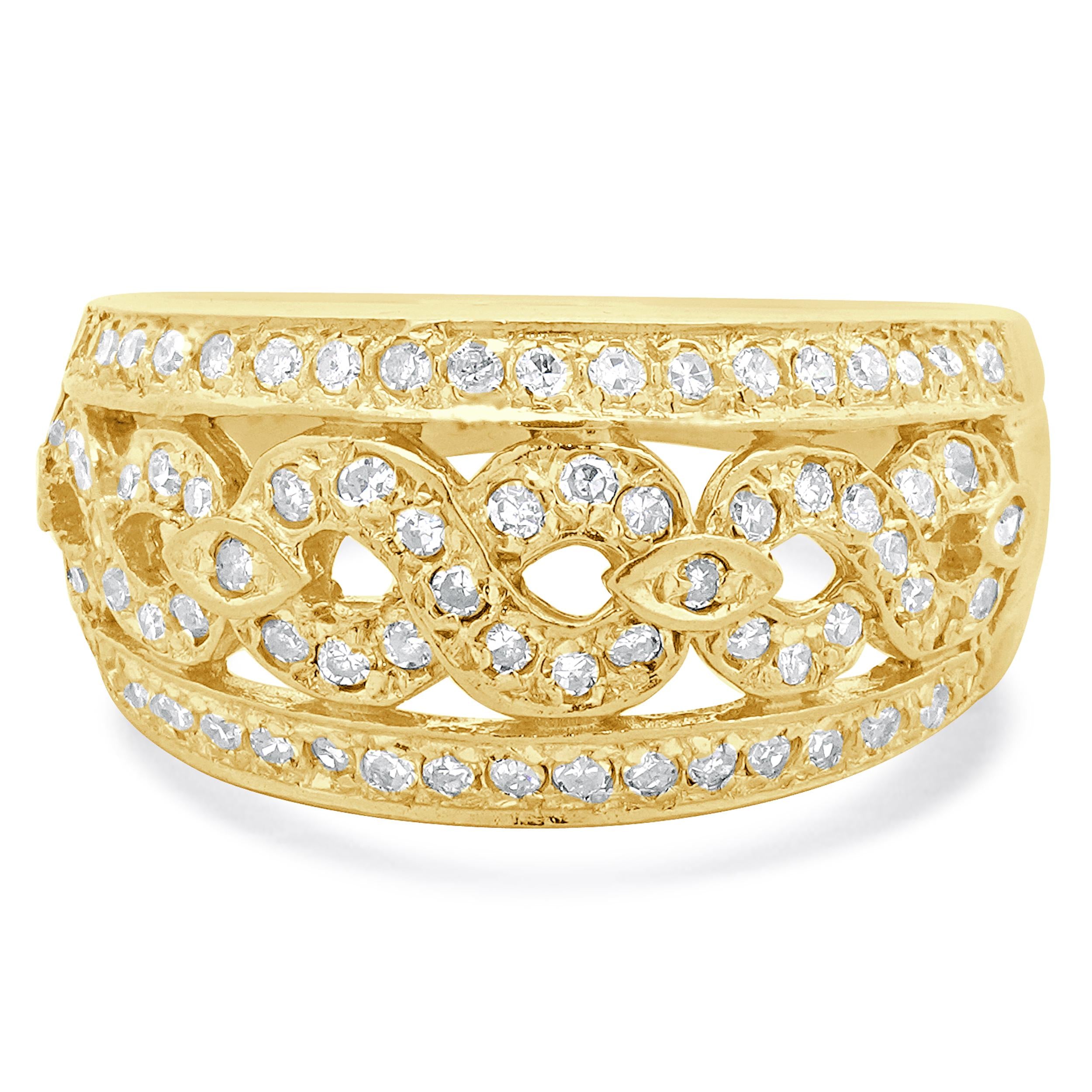 14 Karat Yellow Gold Diamond Figure 8 Ring – The Estate Watch And ...