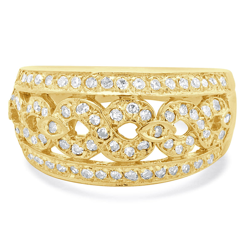 14 Karat Yellow Gold Diamond Figure 8 Ring – The Estate Watch And ...