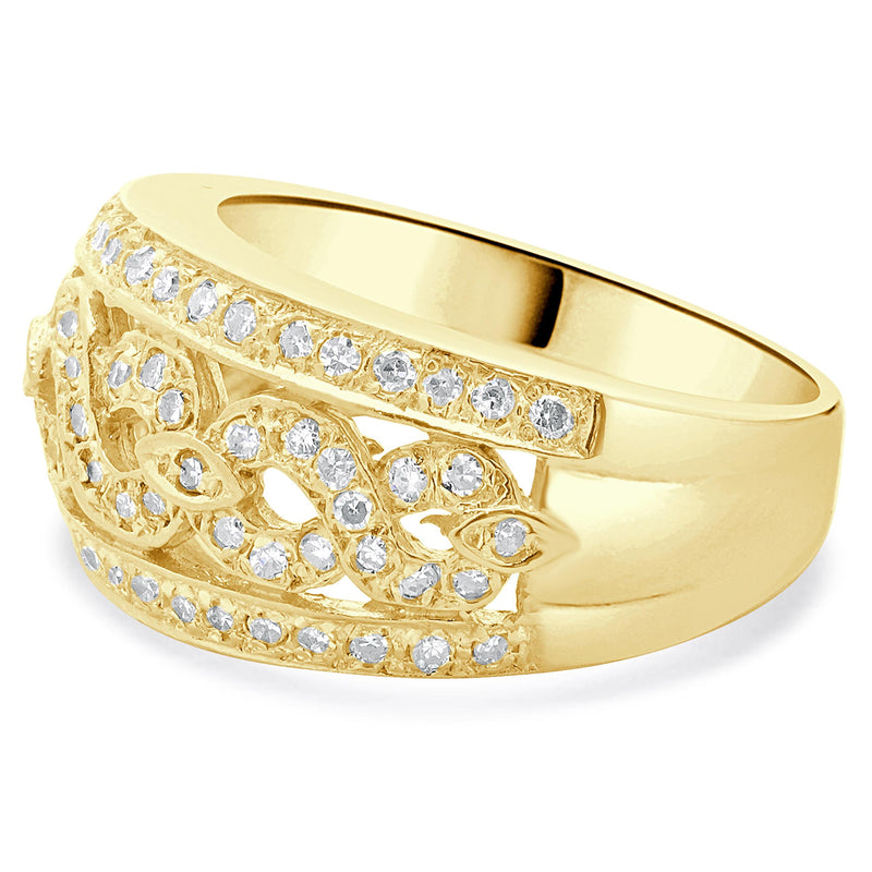 14 Karat Yellow Gold Diamond Figure 8 Ring – The Estate Watch And ...