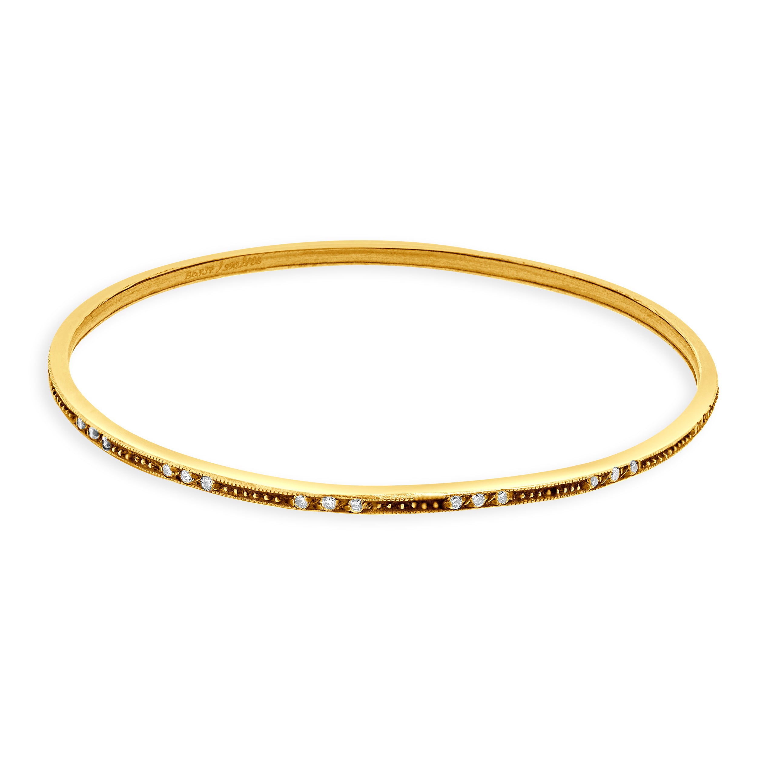 Gurhan Sterling Silver and 24 Karat Yellow Gold Diamond Station Bangle ...