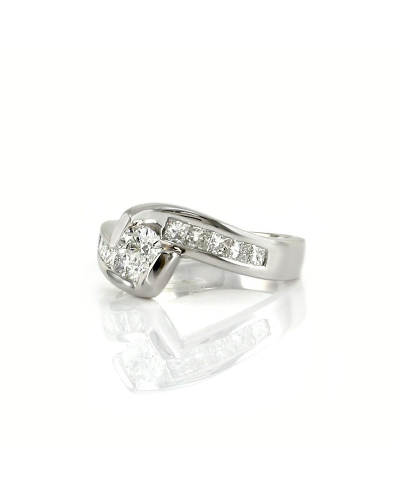 Round and Princess Cut Diamond Bypass Ring – The Estate Watch And ...