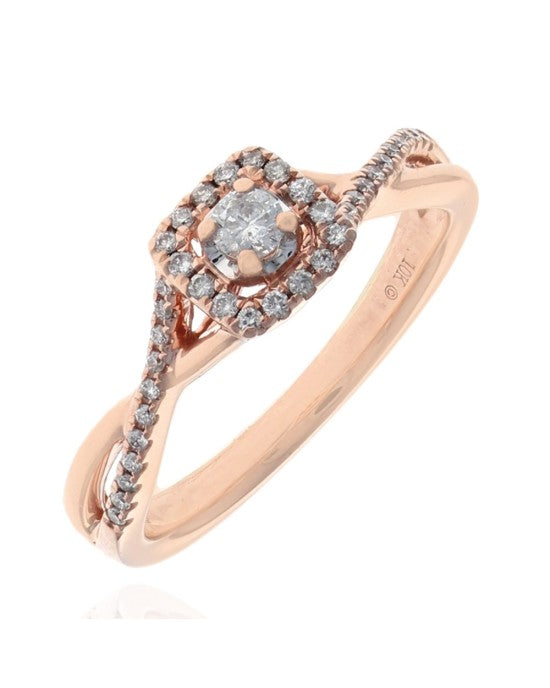Diamond Halo Crossover Shank Engagement Ring – The Estate Watch And ...