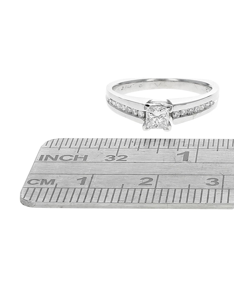 Diamond Euro Shank Engagement Ring in White Gold – The Estate Watch And ...