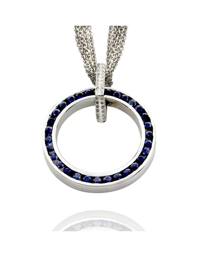 Reversible Diamond and Synthetic Sapphire Circle Necklace – The Estate ...