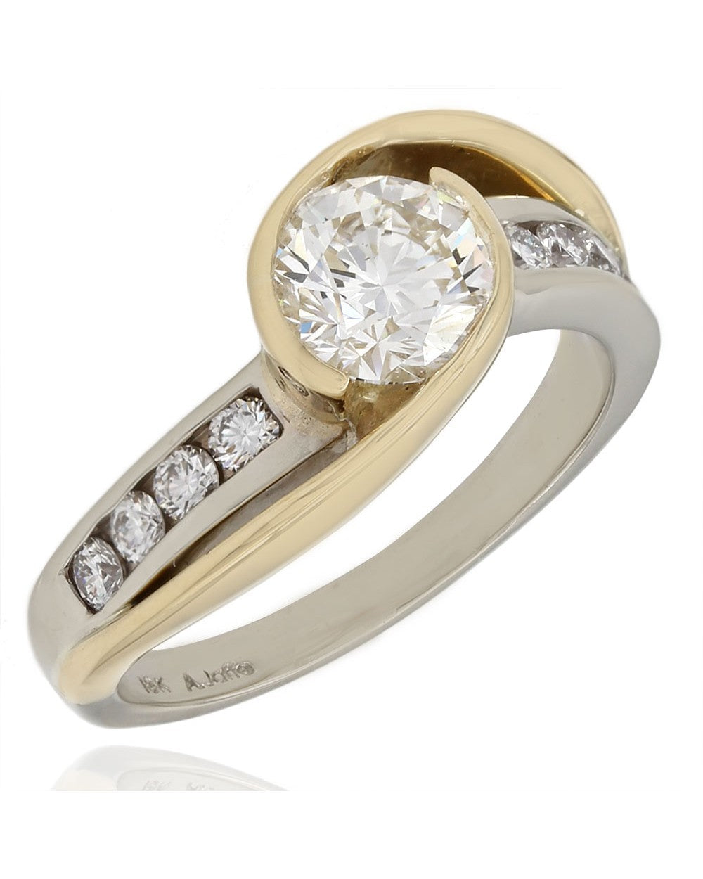 Channel Set Diamond Bypass Ring in Gold – The Estate Watch And Jewelry ...