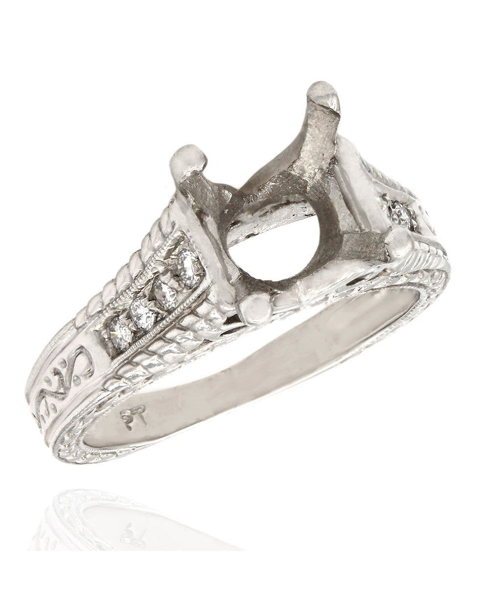 Vintage Diamond Ring Mounting in Platinum – The Estate Watch And ...