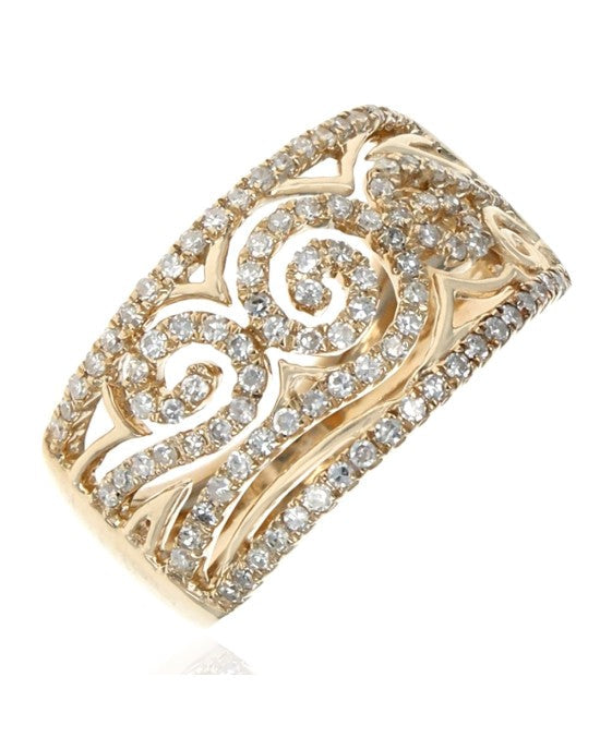 Diamond Cut Out Scroll Band – The Estate Watch And Jewelry Company®