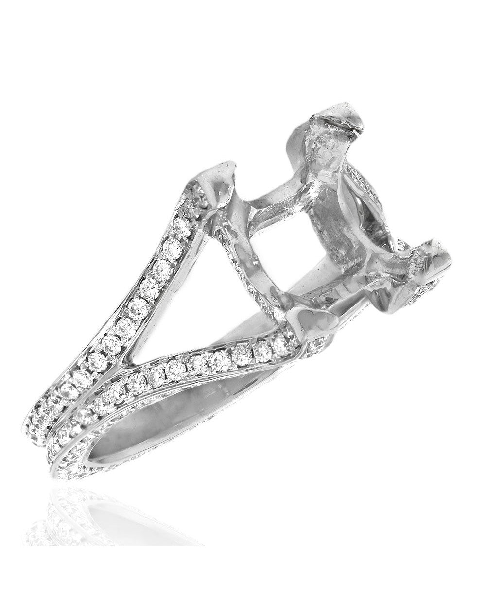 3 Sided Diamond Semi Mounting in White Gold – The Estate Watch And ...