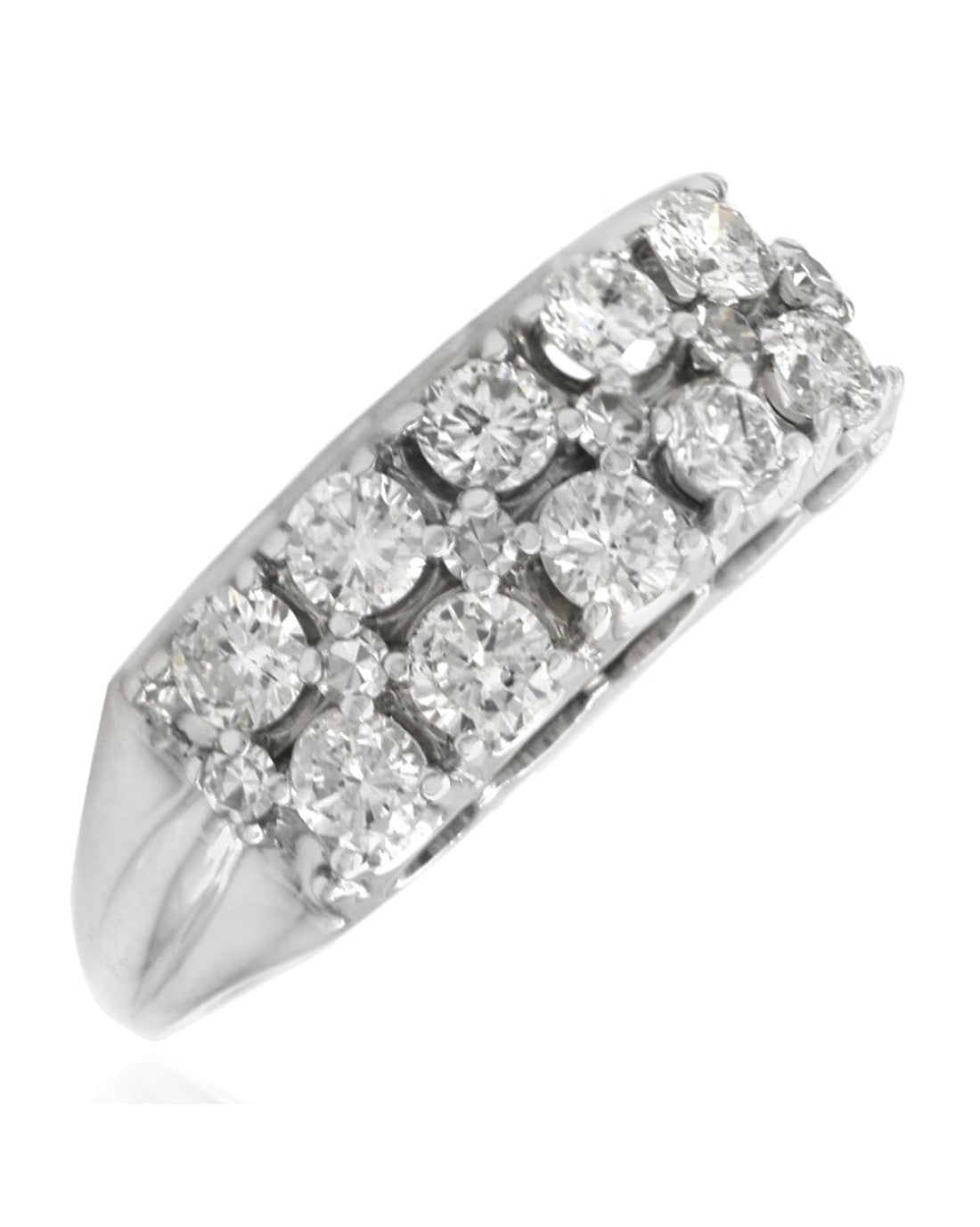 2 Row Diamond Ring in White Gold – The Estate Watch And Jewelry Company®