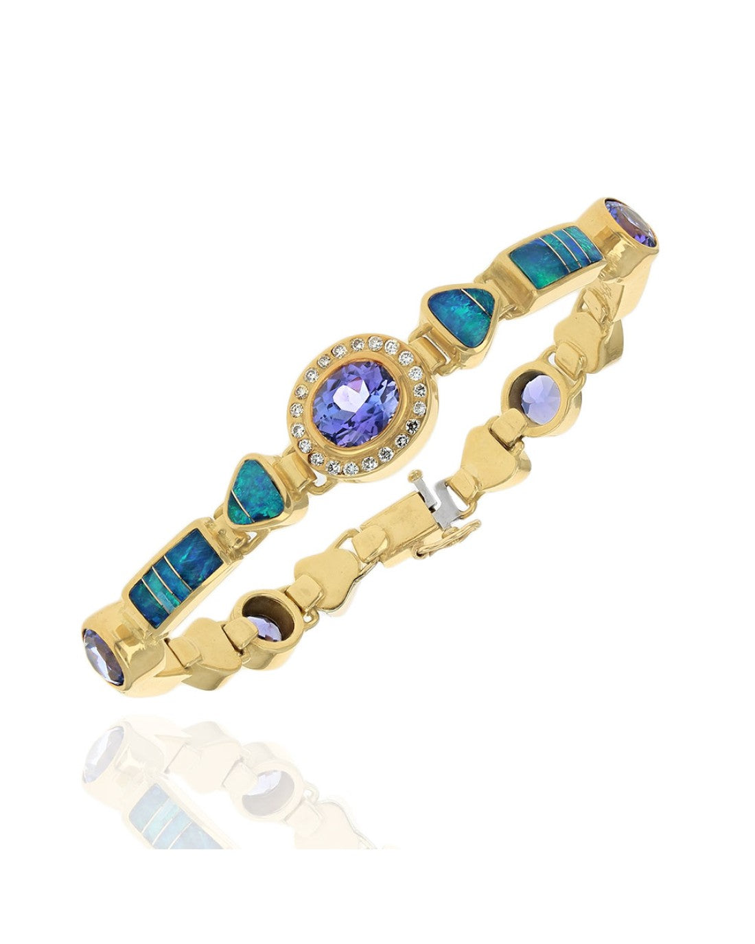 Tanzanite, Opal and Diamond Bracelet in Gold – The Estate Watch And ...