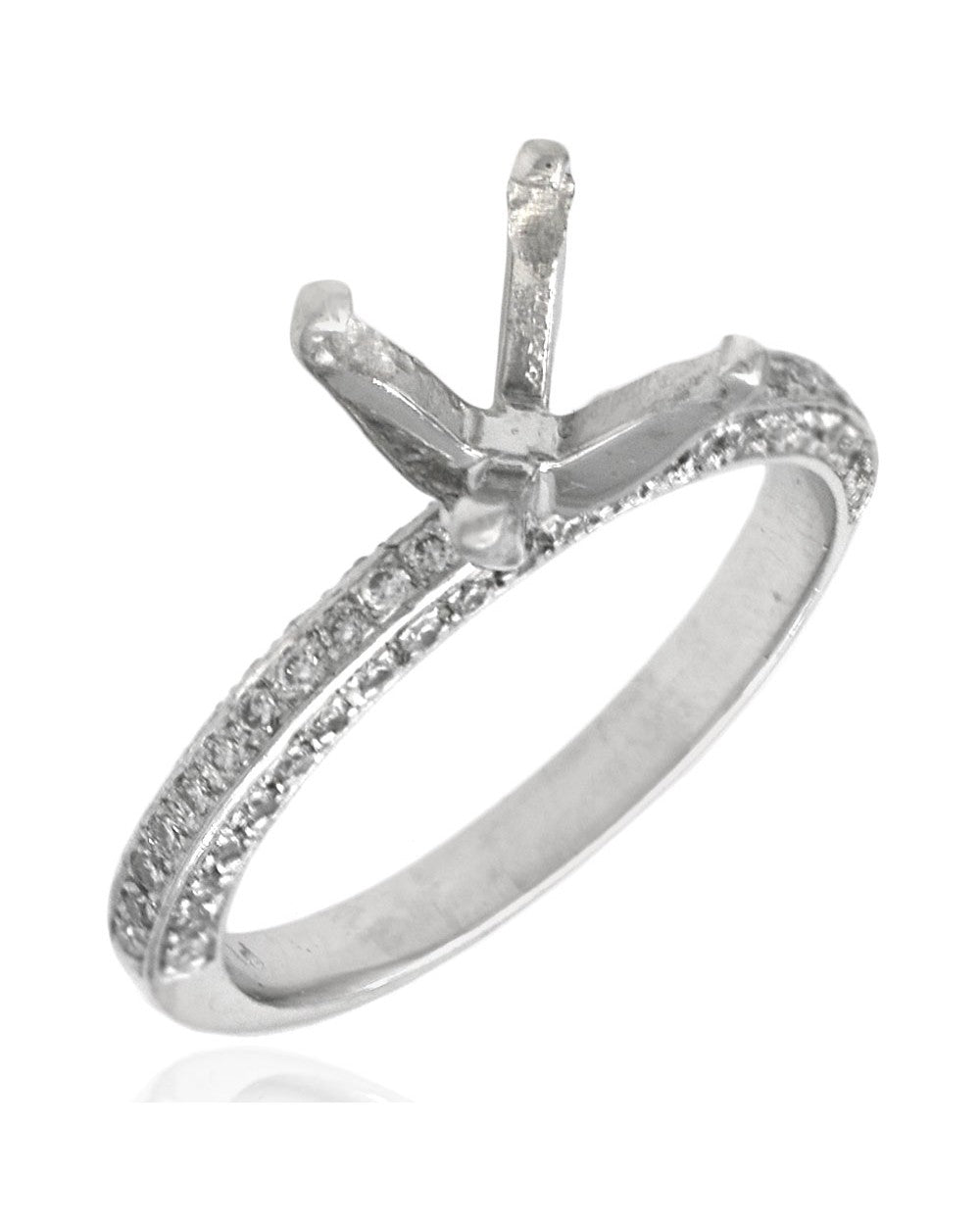3 Sided Diamond Semi Mounting in Platinum – The Estate Watch And ...