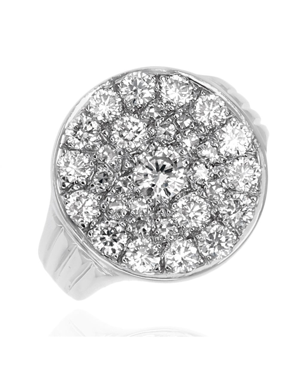 Gentlemans Round Top Diamond Cluster Ring – The Estate Watch And ...