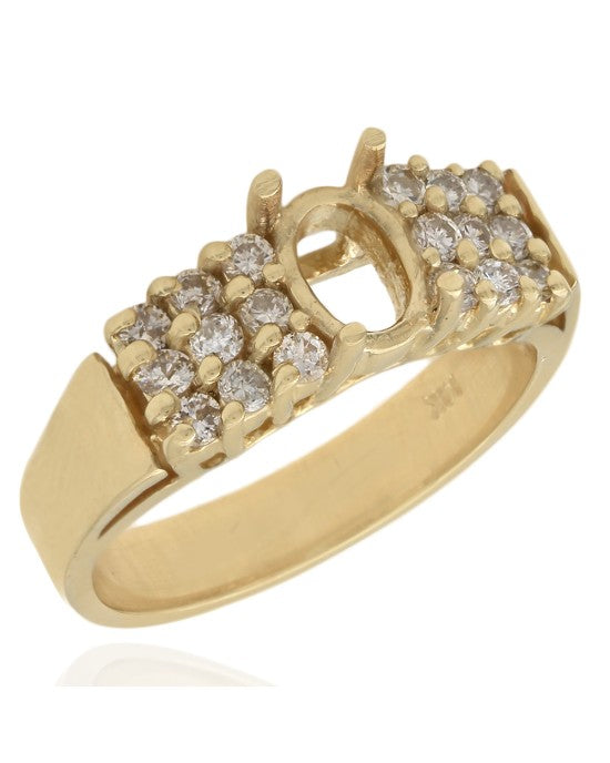 Three Row, Prong Set, Diamond Mounting in 14k Yellow Gold – The Estate ...