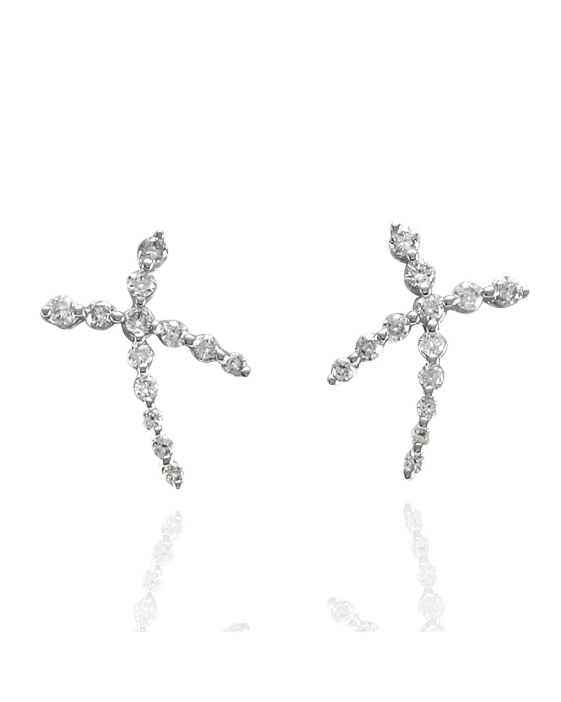 Diamond Criss Cross Earrings in White Gold – The Estate Watch And ...