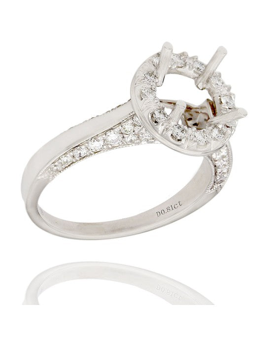 Diamond Halo Mounting with Diamond Sides – The Estate Watch And Jewelry ...